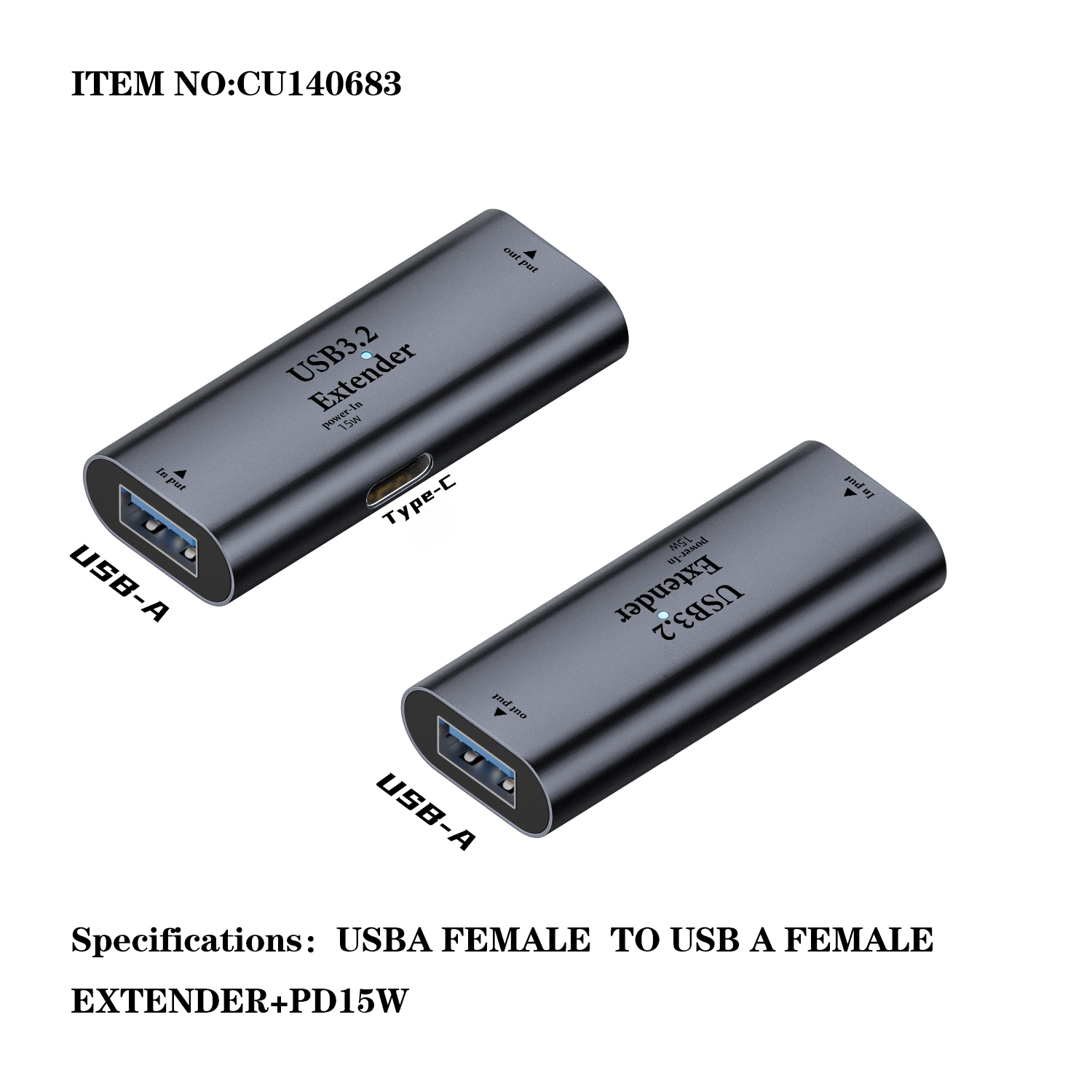 USBA TO USBA adapter with 15W – Hentek