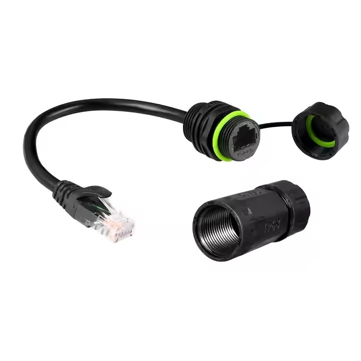 Ethernet Panel Mount Cable connector Waterproof CAT.6 UTP Cable ...